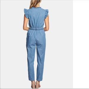 CeCe | Pants & Jumpsuits | Cece Ruffled Denim Jumpsuit | Poshmark